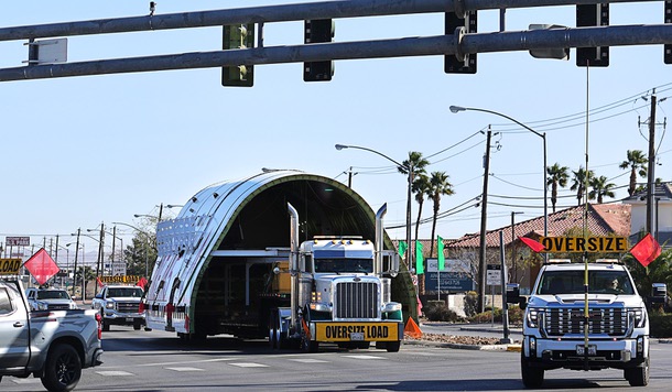 Photograph: Boeing 747 Fuselage Transported to Area 15 - Las Vegas Weekly